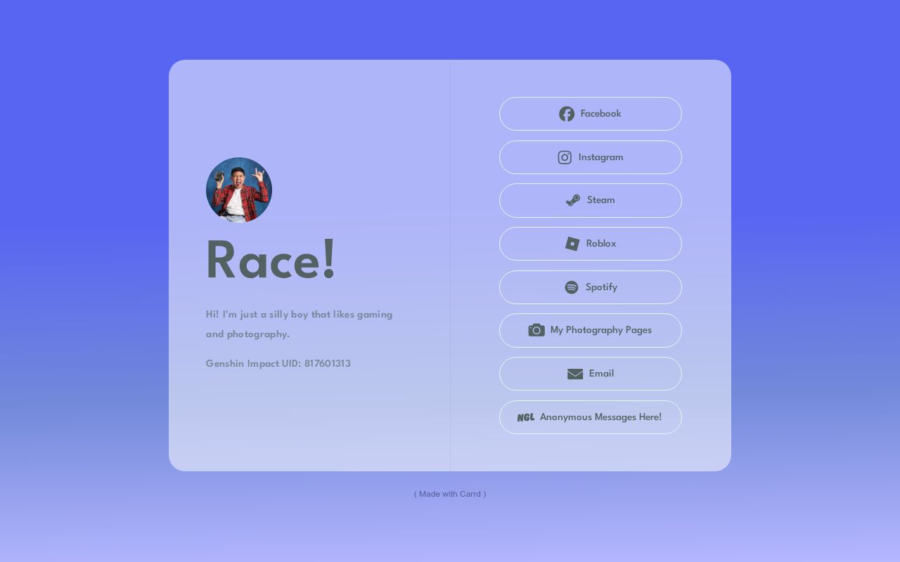 Race's Card
